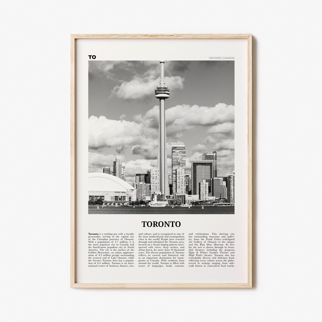 Toronto Print Black and White No 3, Toronto Wall Art, Toronto Poster ...
