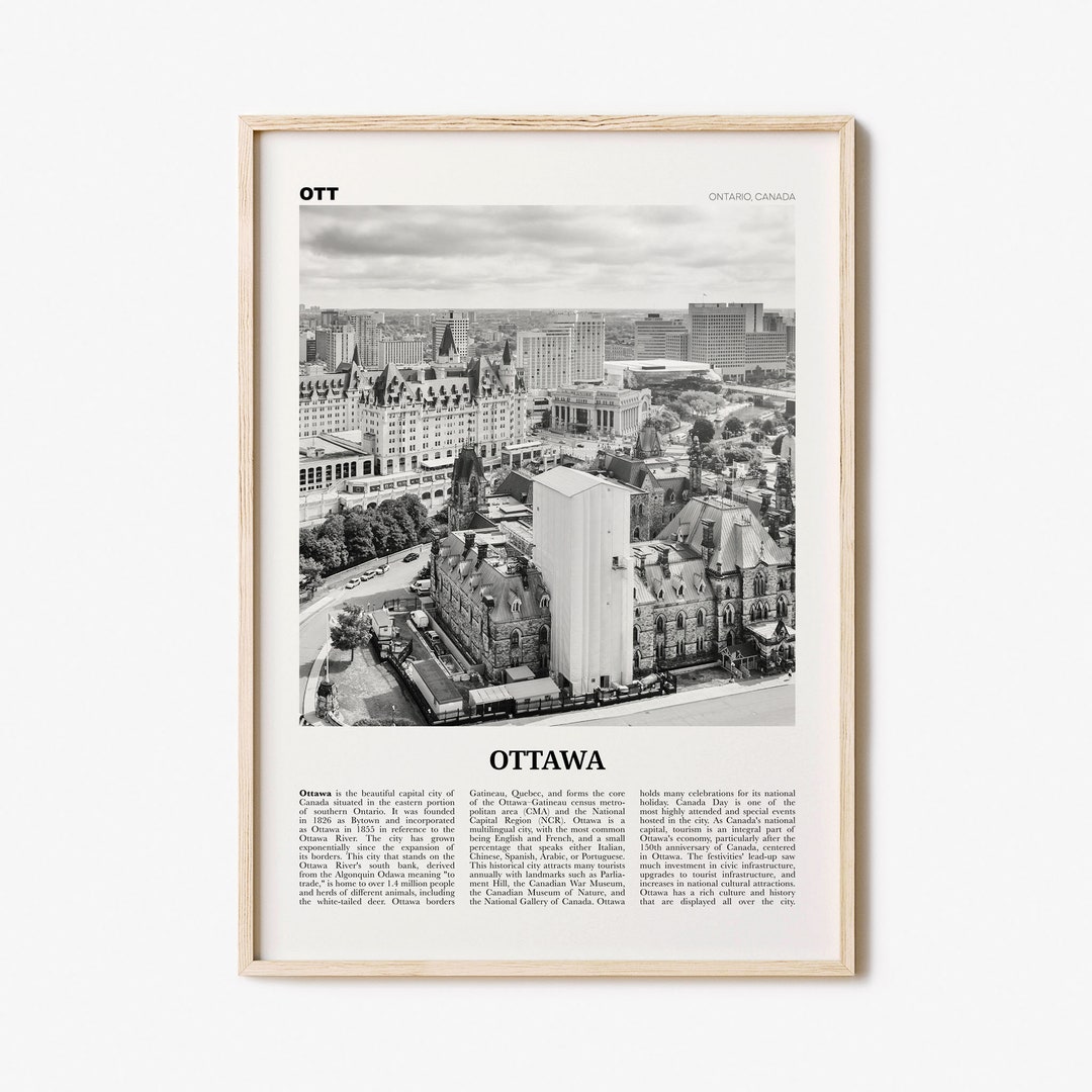 Ottawa Print Black and White No 2, Ottawa Wall Art, Ottawa Poster ...