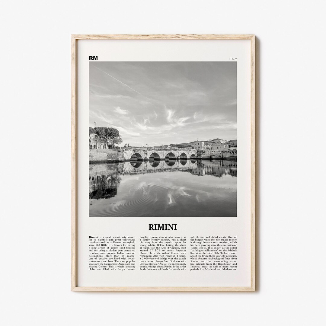 Rimini Print Black and White, Rimini Wall Art, Rimini Poster, Rimini ...