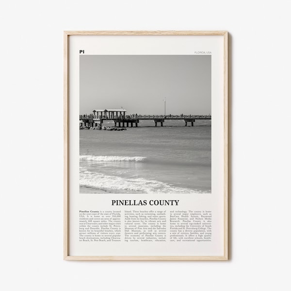 Pinellas County Map Art - Etsy