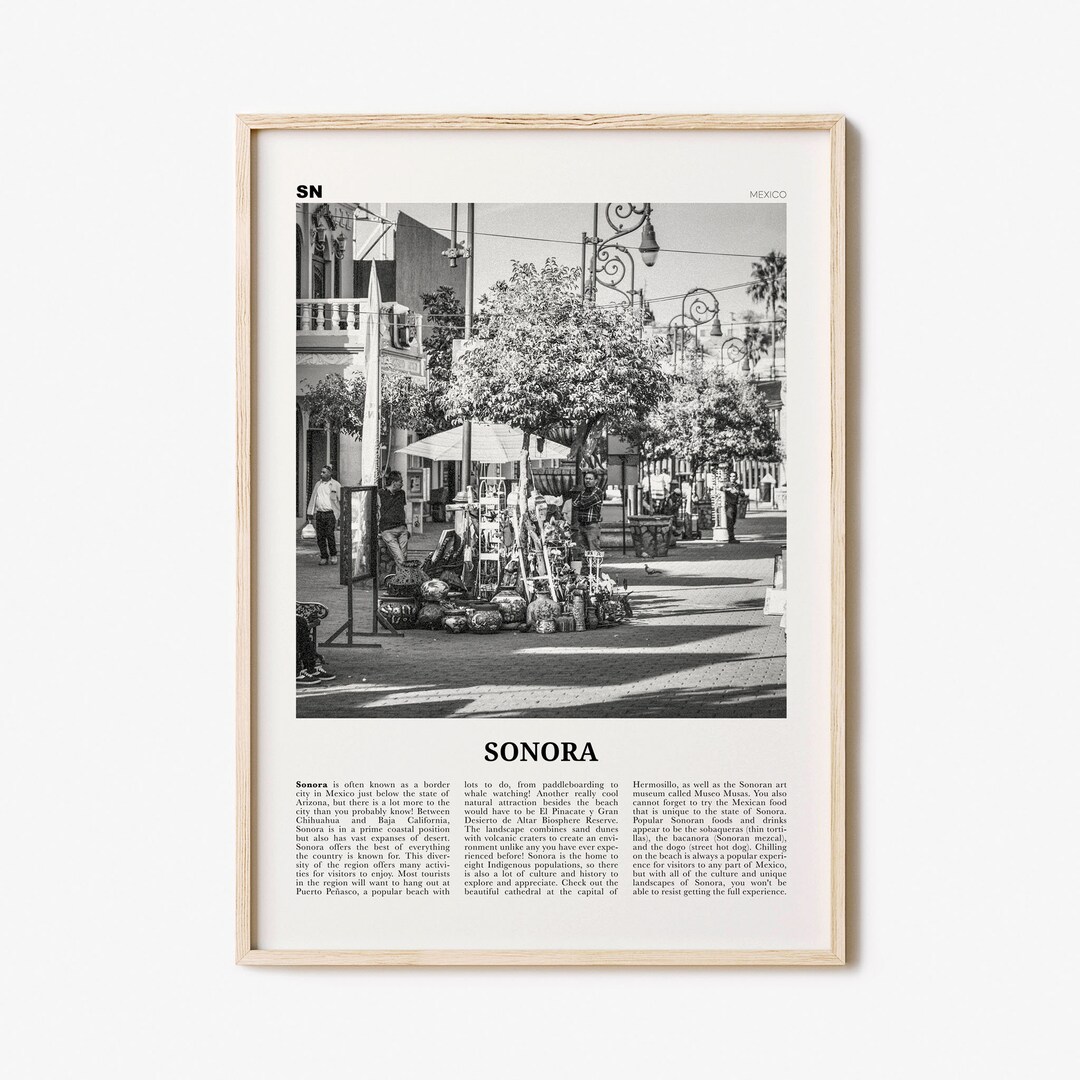 Sonora Print Black and White Sonora Wall Art Sonora Poster - Etsy