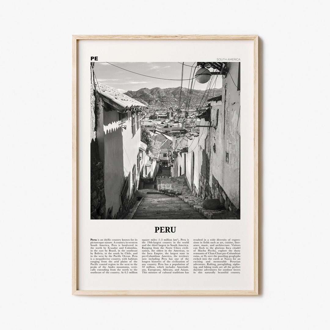 Peru Print Black and White No 2 Peru Wall Art Peru Poster - Etsy