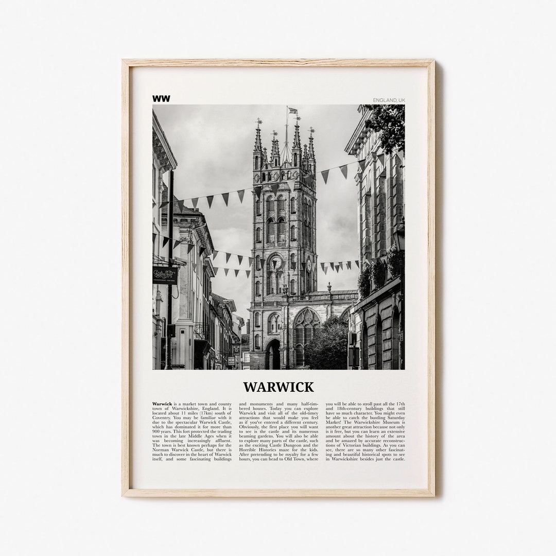 Warwick Print Black and White, Warwick Wall Art, Warwick Poster ...