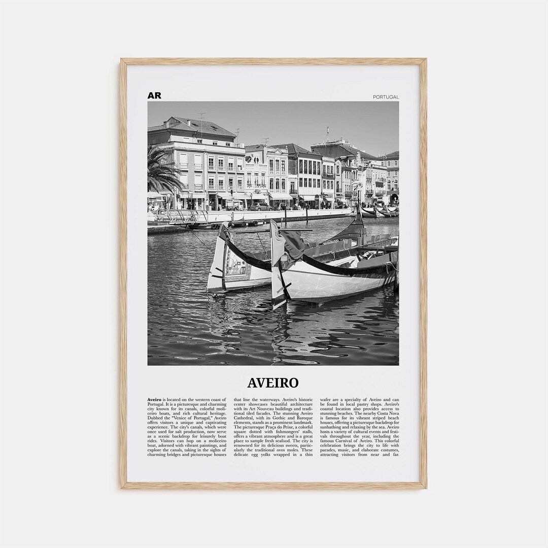 Aveiro Print Black and White, Aveiro Wall Art, Aveiro Poster, Aveiro Photo, Aveiro Wall Décor ...