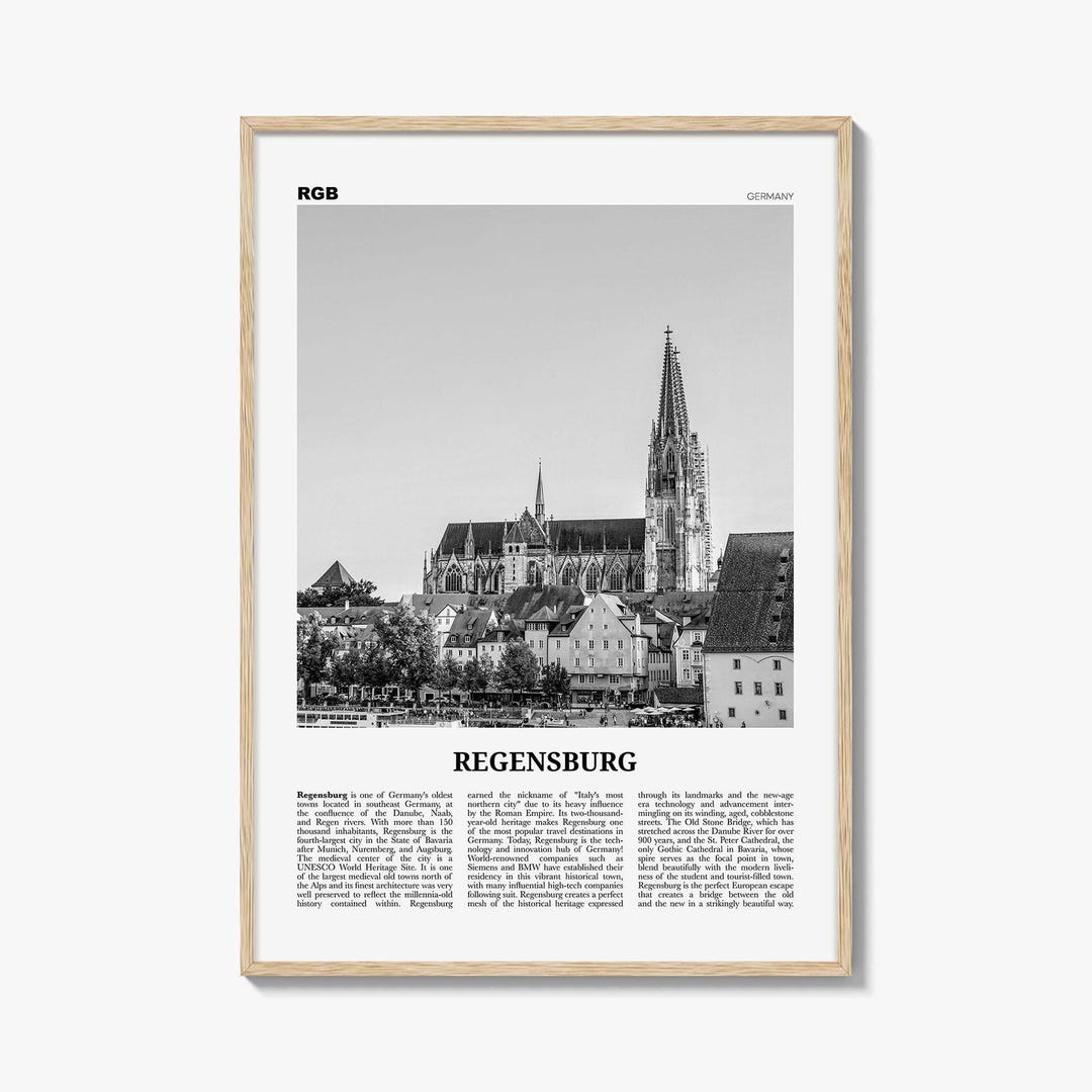 Regensburg Poster Print Black and White, Regensburg Cathedral Photo ...