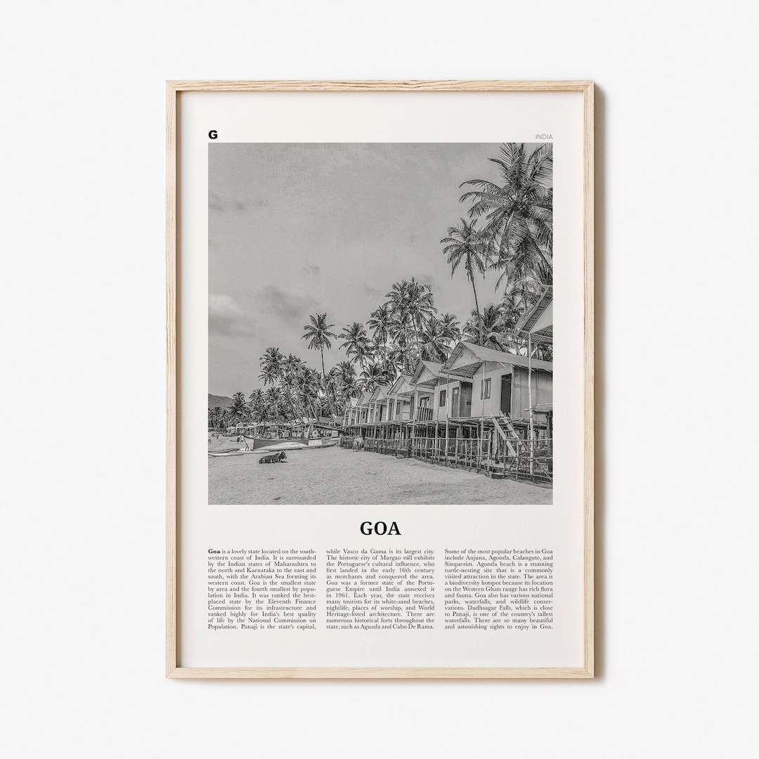 Goa Print Black and White No 1, Goa Wall Art, Goa Poster, Goa Photo ...