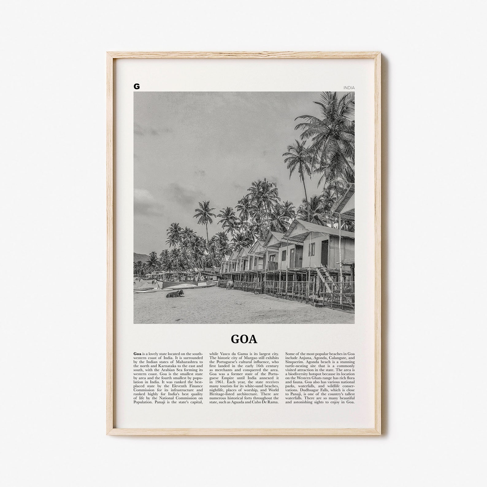 Goa Print Black and White No 1, Goa Wall Art, Goa Poster, Goa Photo ...