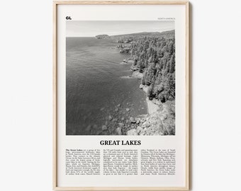 Great Lakes Art, Great Lakes Map, Great Lakes Print, Great Lakes Poster ...