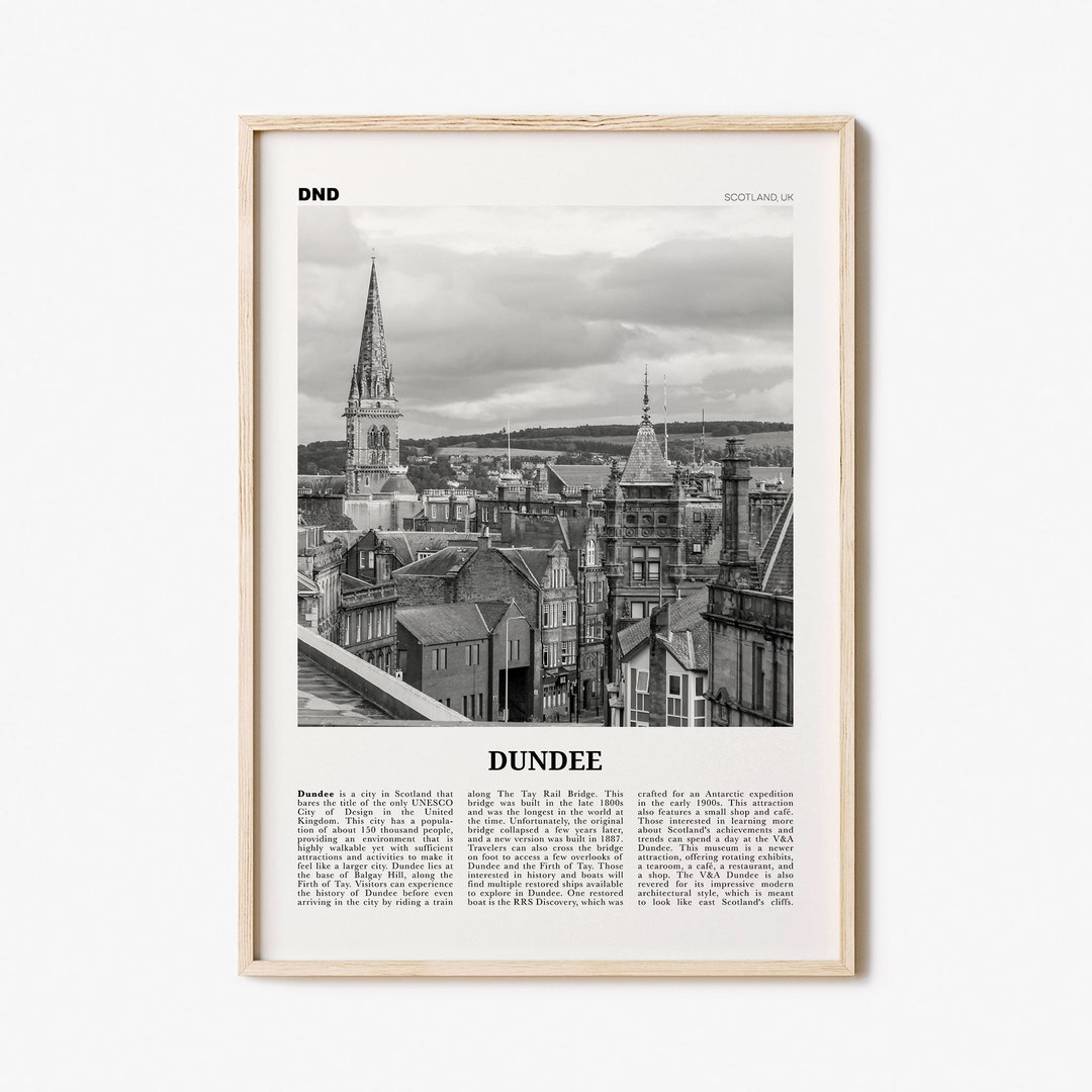 Dundee Print Black and White, Dundee Wall Art, Dundee Poster, Dundee ...