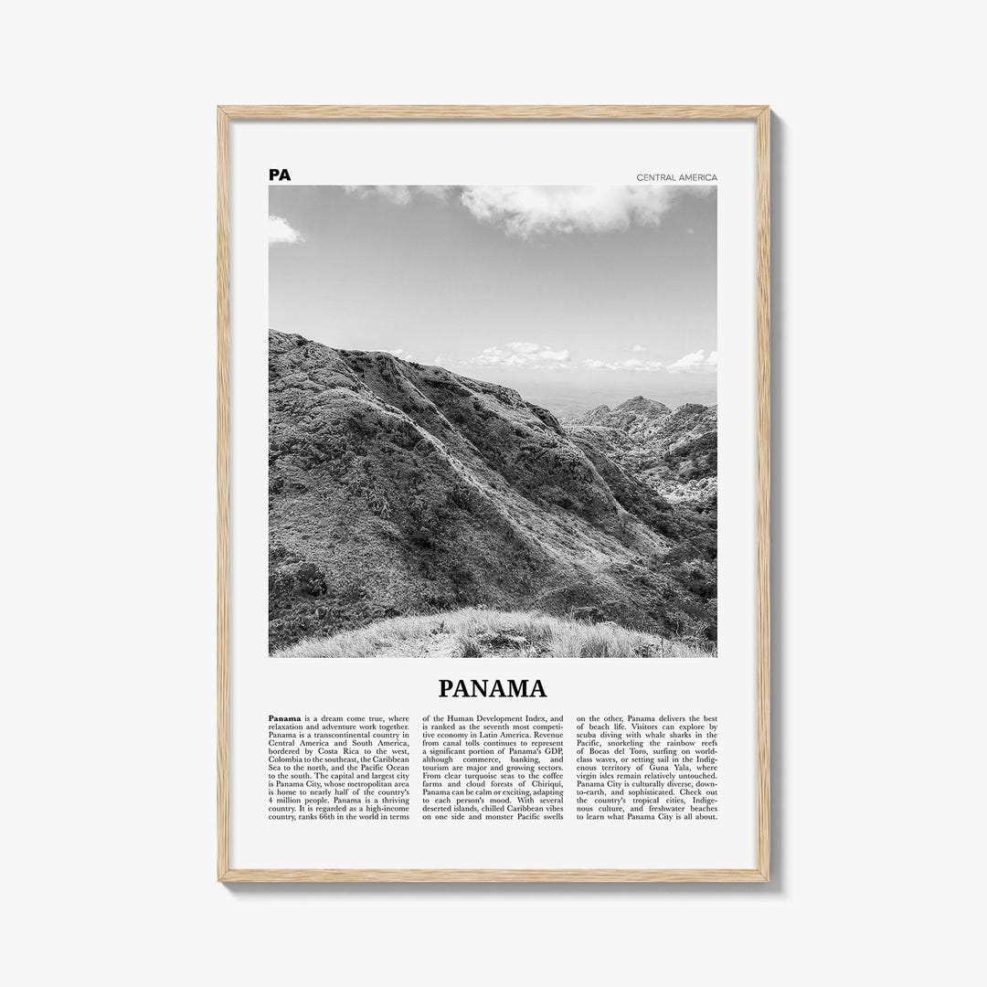 Panama Print Black and White No 5, Panama Wall Art, Panama Poster ...