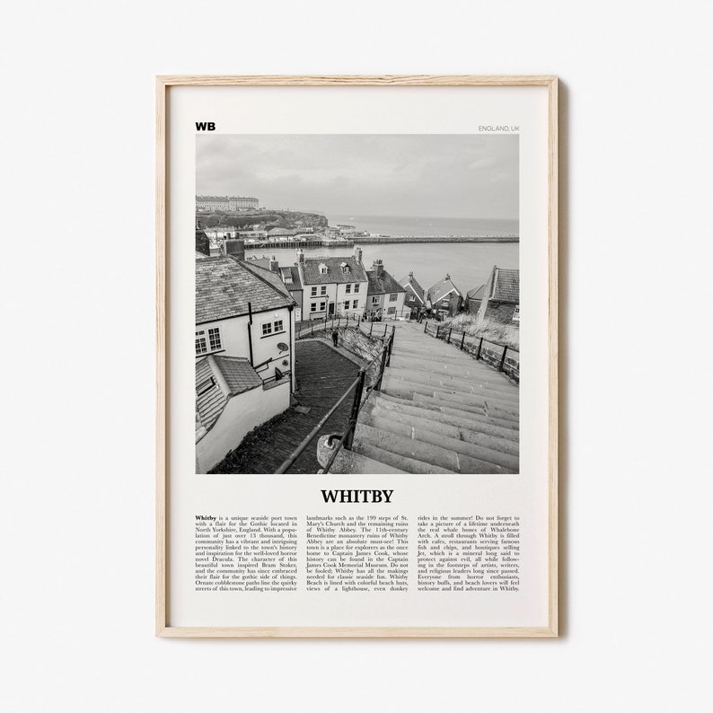 Whitby Print Black and White Whitby Wall Art Whitby Poster - Etsy