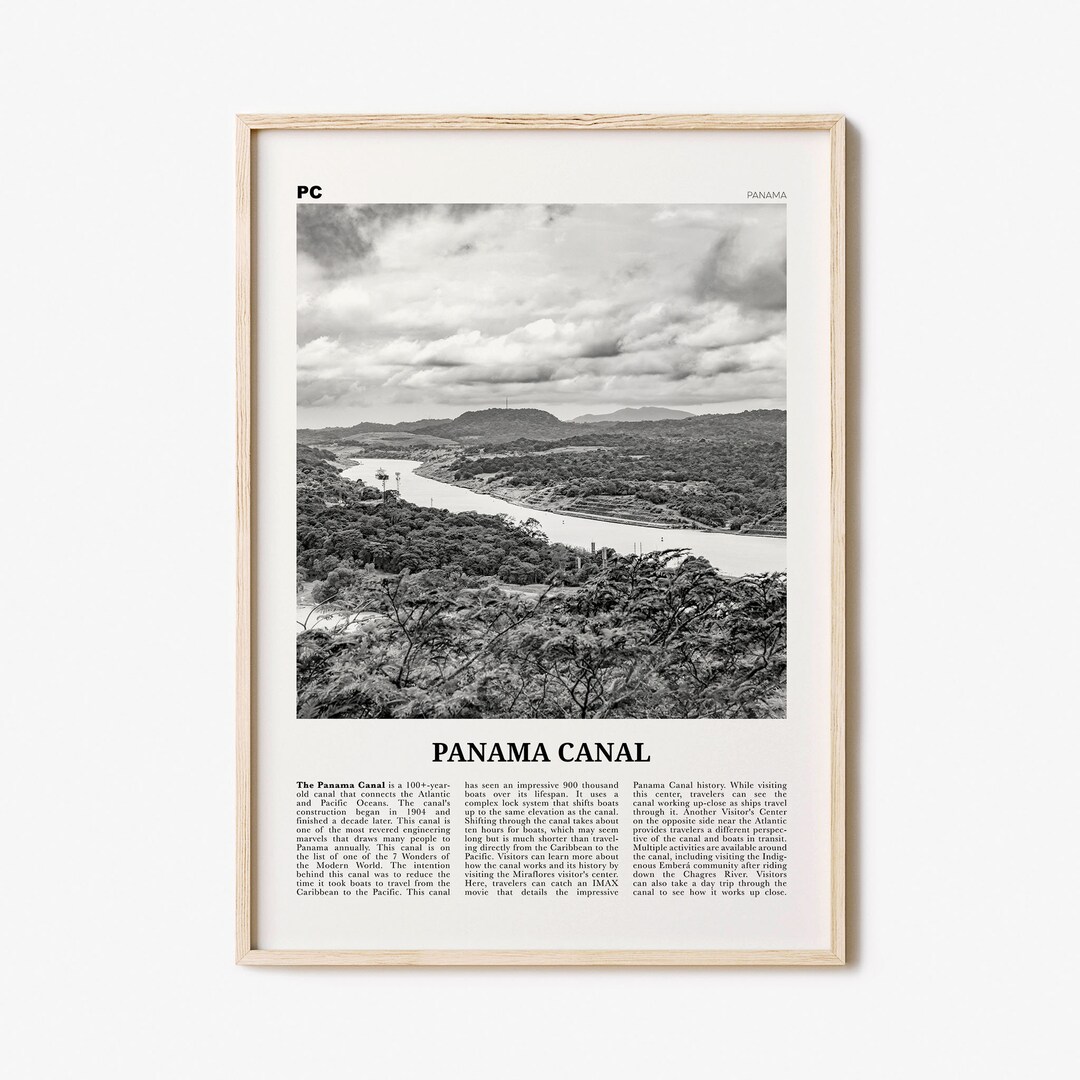 Panama Canal Print Black and White, Panama Canal Wall Art, Panama Canal ...