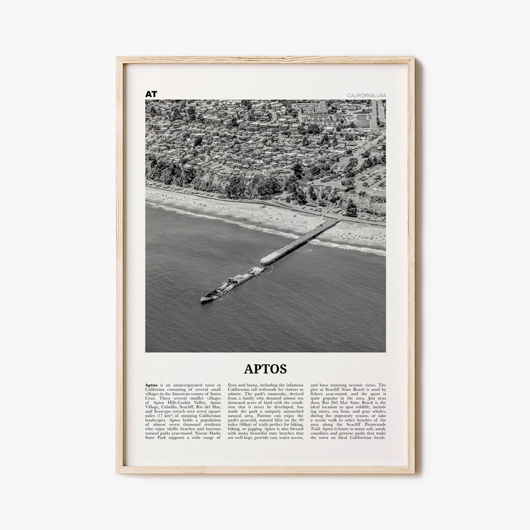 Aptos Print Black and White, Aptos Wall Art, Aptos Poster, Aptos Photo ...