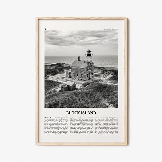 Block Island Print Black and White Block Island Wall Art - Etsy