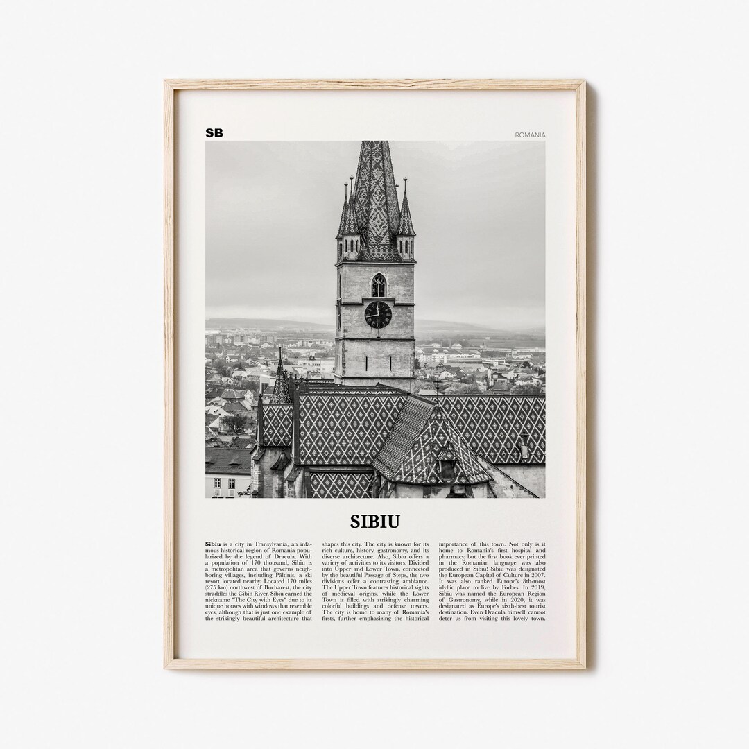 Sibiu Print Black and White, Sibiu Wall Art, Sibiu Poster, Sibiu Photo ...
