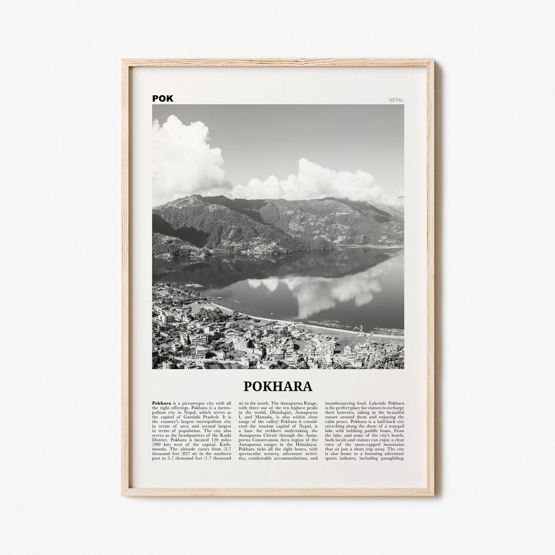 Pokhara Print Black and White, Pokhara Wall Art, Pokhara Poster ...