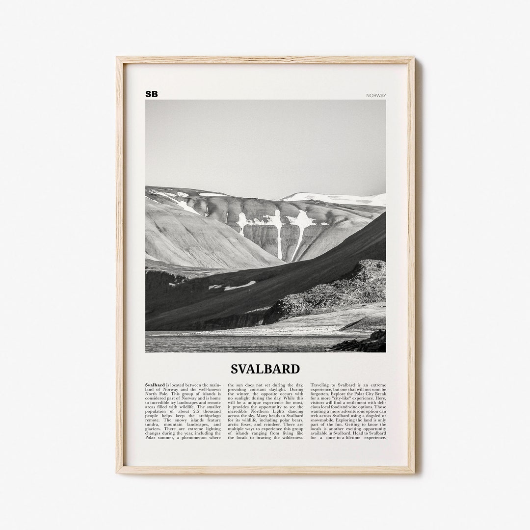 Svalbard Print Black and White, Svalbard Wall Art, Svalbard Poster ...