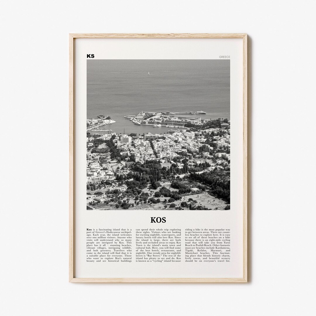 Kos Print Black and White, Kos Wall Art, Kos Poster, Kos Photo, Kos ...