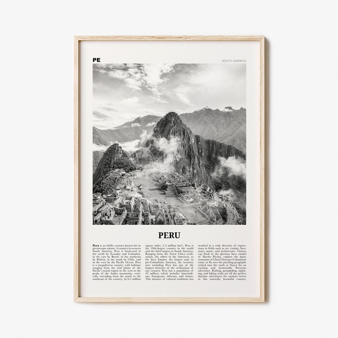 Peru Print Black and White No 1, Peru Wall Art, Peru Poster, Peru Photo ...