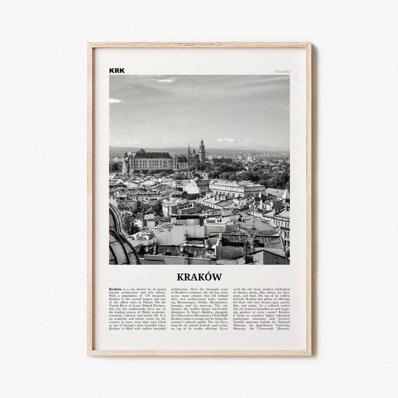 Krakow Print Black and White Krakow Wall Art Krakow Poster - Etsy