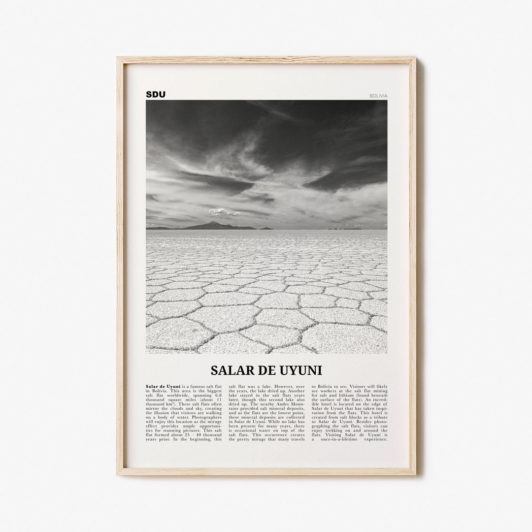 Salar De Uyuni Print Black and White, Salar De Uyuni Wall Art, Salar De ...
