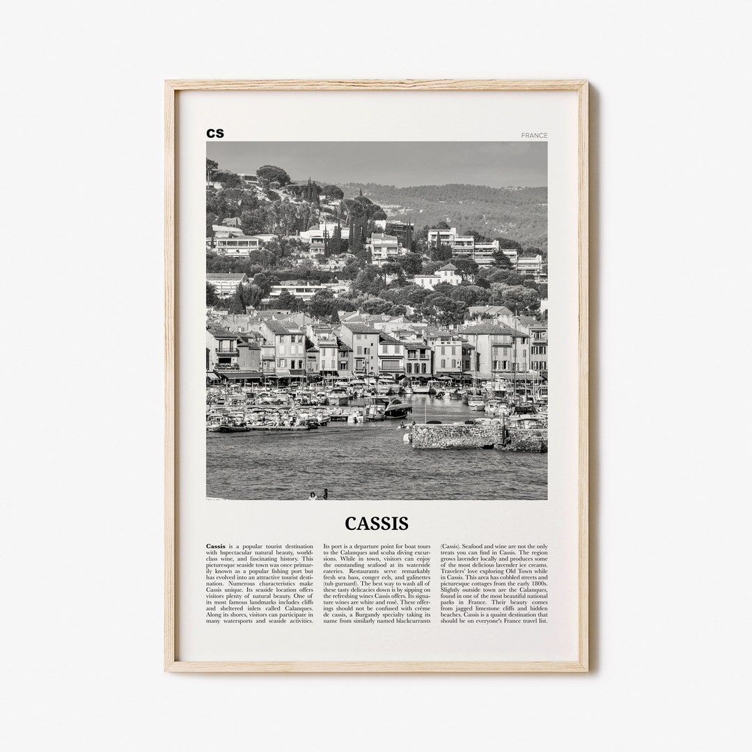 Cassis Print Black and White Cassis Wall Art Cassis Poster - Etsy