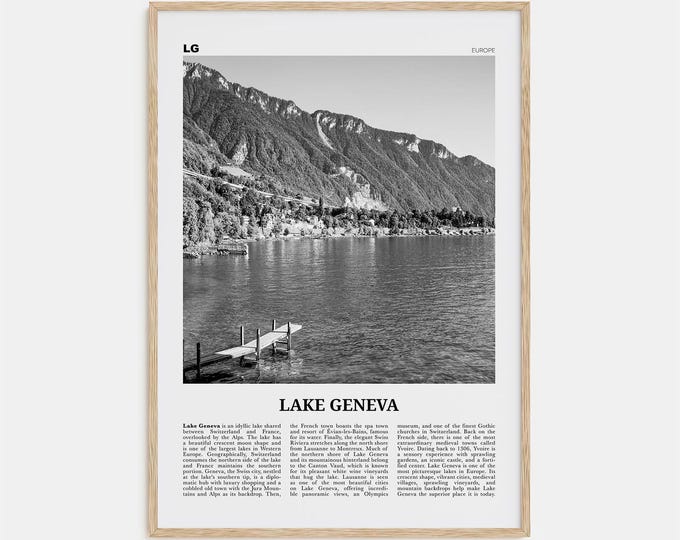 Lake Geneva Map Print Poster Canvas Wisconsin Map Print Poster Canvas ...