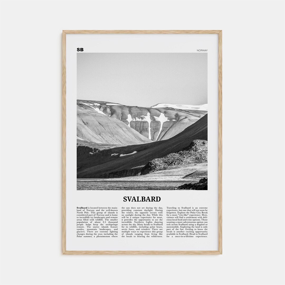 Svalbard Print Black and White, Svalbard Wall Art, Svalbard Poster ...