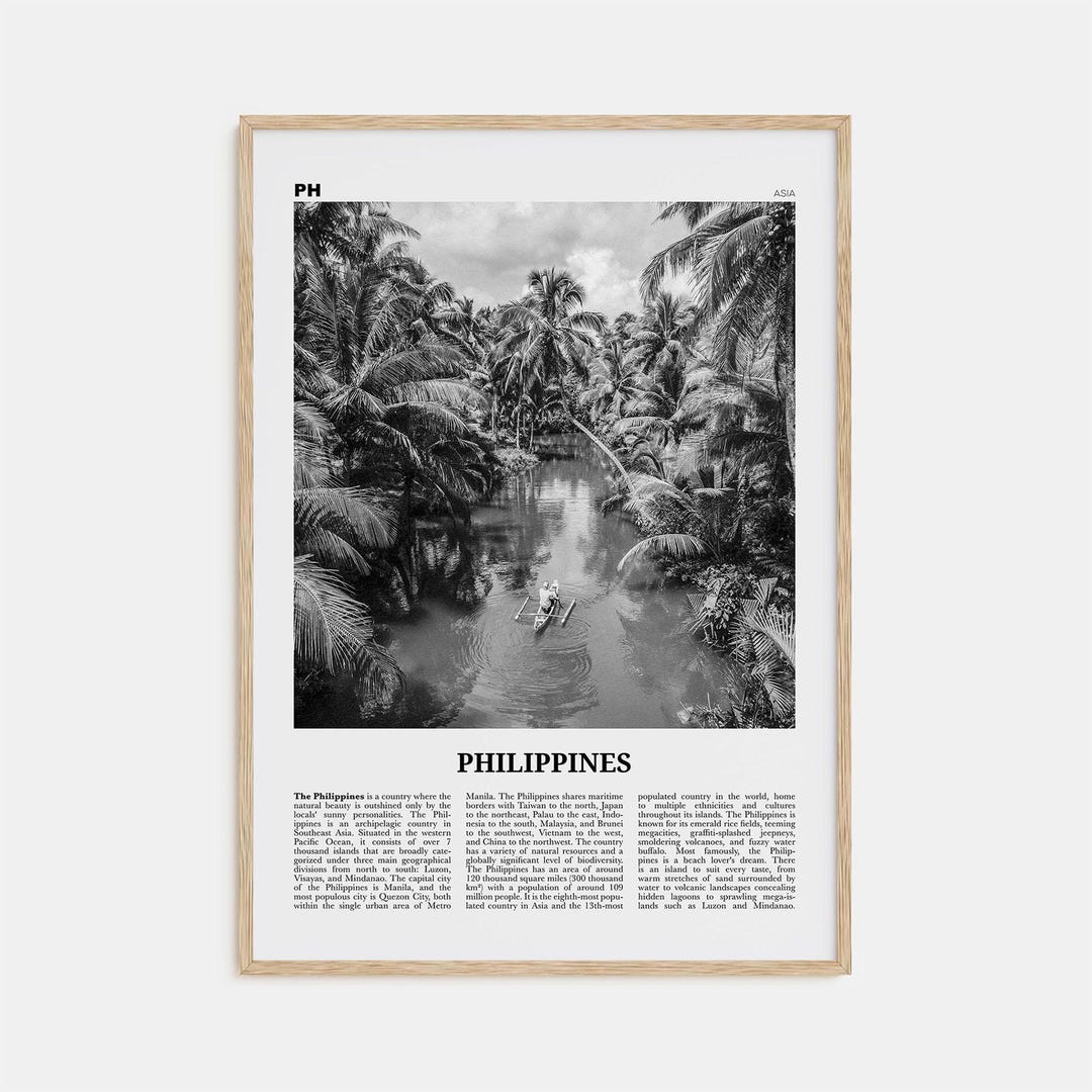 Philippines Print Black and White No 1, Philippines Wall Art ...