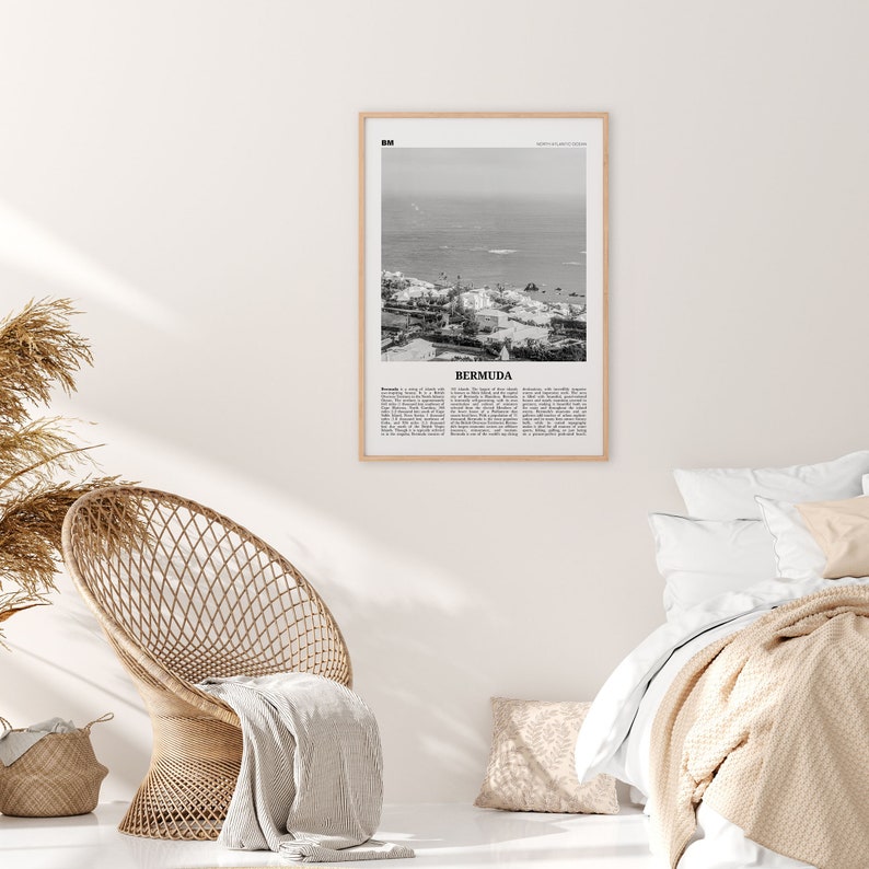 Bermuda Print Black and White Bermuda Wall Art Bermuda | Etsy