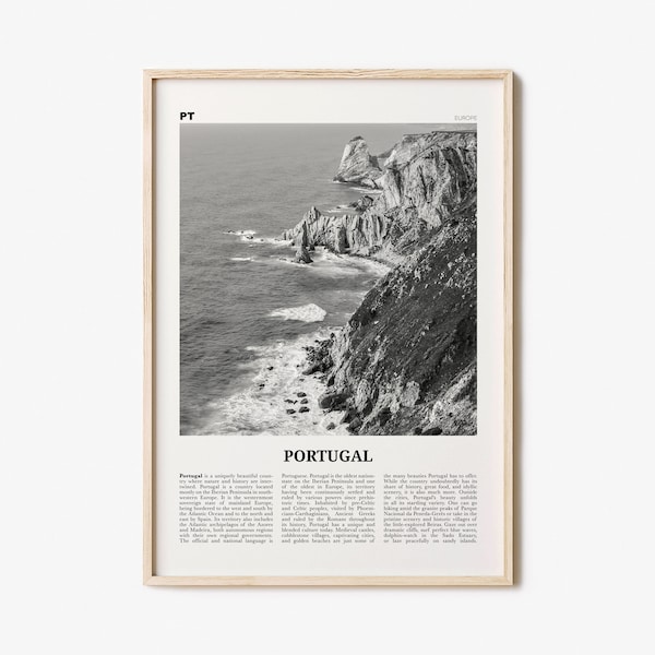 Portugal Black and White Print - Etsy