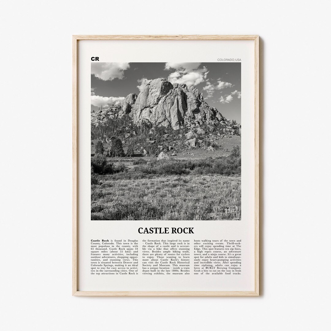 Castle Rock Print Black and White, Castle Rock Wall Art, Castle Rock ...