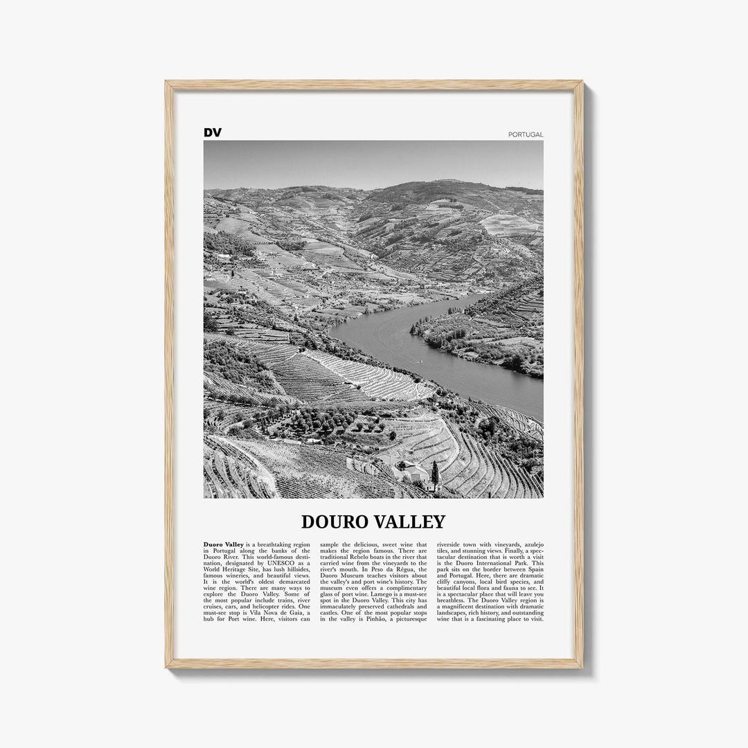 Douro Valley Print Black and White, Douro Valley Wall Art, Douro Valley ...