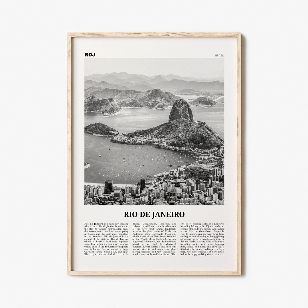 Rio De Janeiro Print Black and White No 1, Rio De Janeiro Wall Art, Rio ...