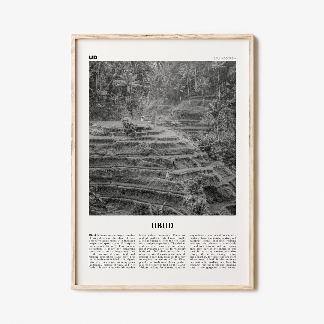 Ubud Print Black and White Ubud Wall Art Ubud Poster Ubud - Etsy