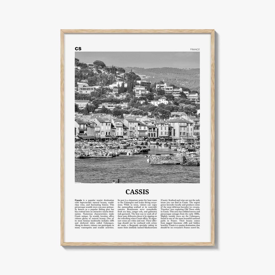 Cassis Poster Print Black and White, France Travel Wall Art, Provence ...