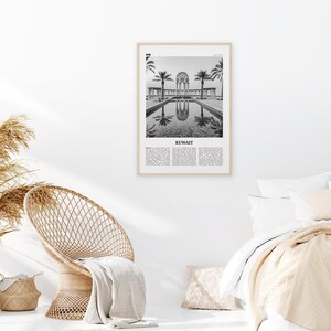 Kuwait Print Black and White, Kuwait Wall Art, Kuwait Poster, Kuwait ...