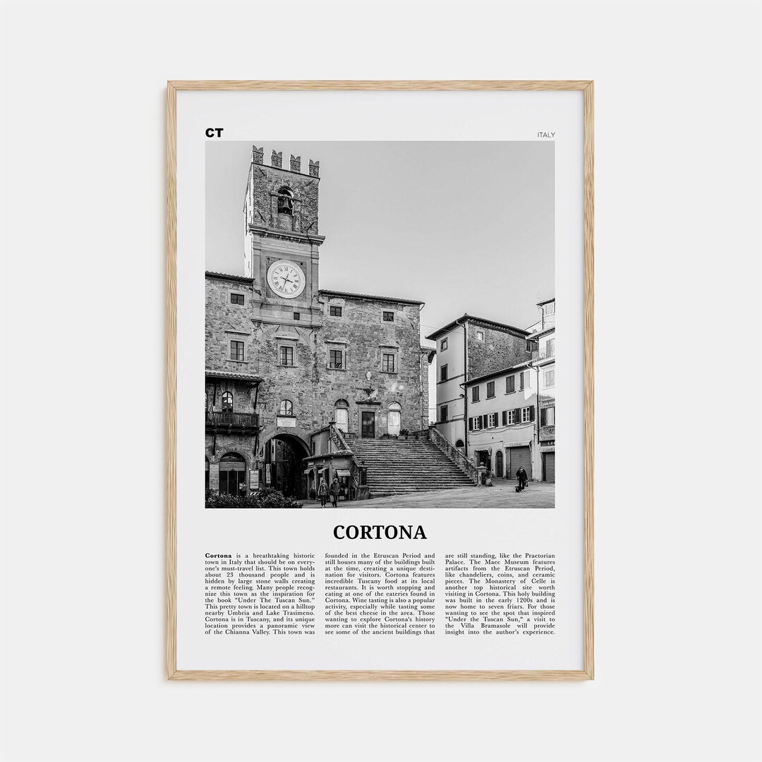 Cortona Print Black and White, Cortona Wall Art, Cortona Poster ...