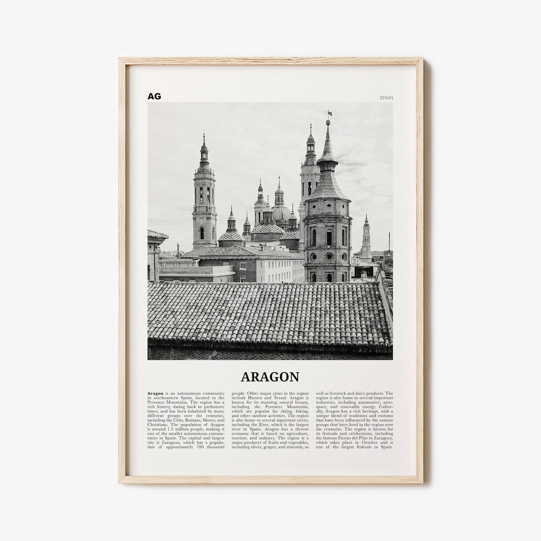 Aragon Print Black and White, Aragon Wall Art, Aragon Poster, Aragon ...