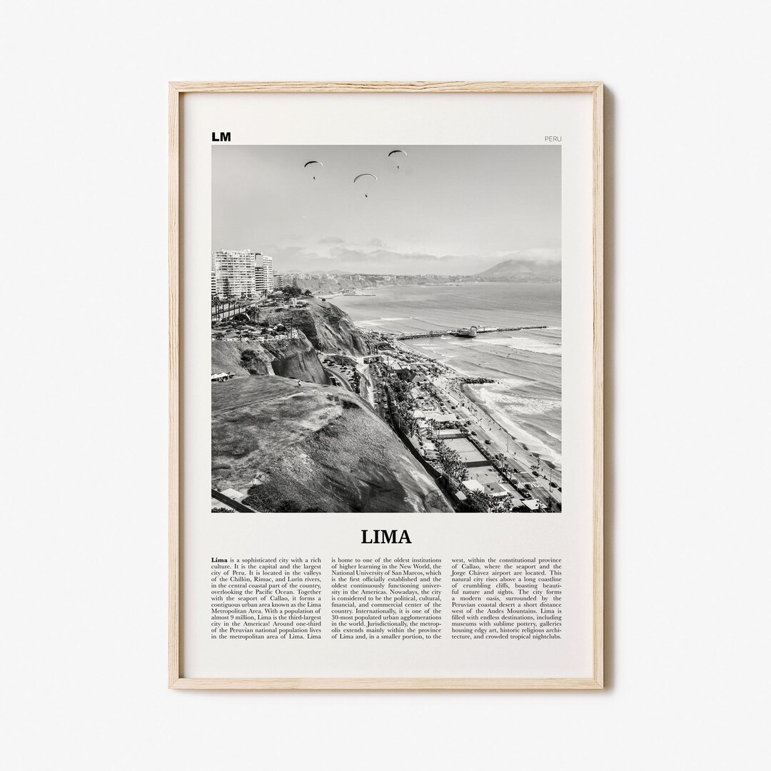 Lima Print Black and White No 1, Lima Wall Art, Lima Poster, Lima Photo ...