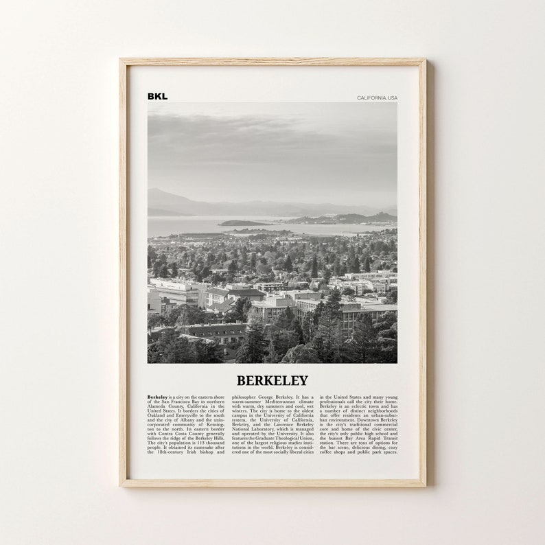 Berkeley Print Black and White Berkeley Wall Art Berkeley | Etsy