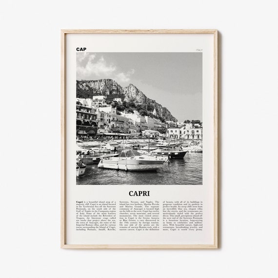 Capri Print Black and White Capri Wall Art Capri Poster - Etsy