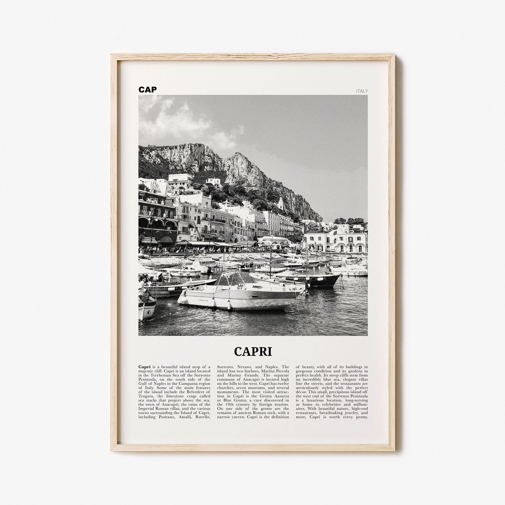Capri Print Black and White Capri Wall Art Capri Poster - Etsy