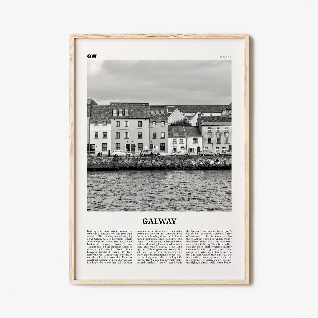 Galway Print Black and White, Galway Wall Art, Galway Poster, Galway ...