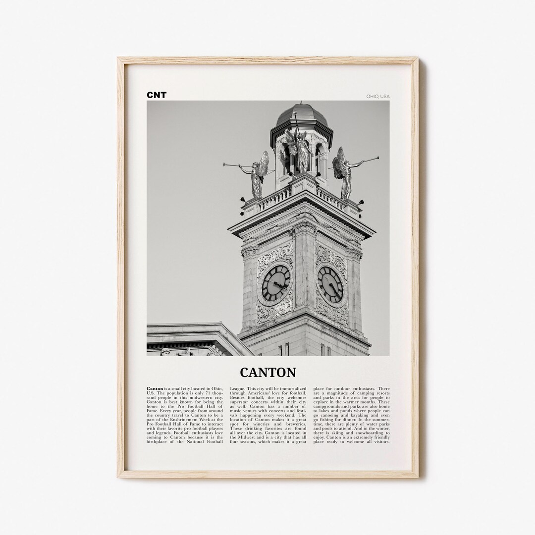 Canton Print Black and White, Canton Wall Art, Canton Poster, Canton ...