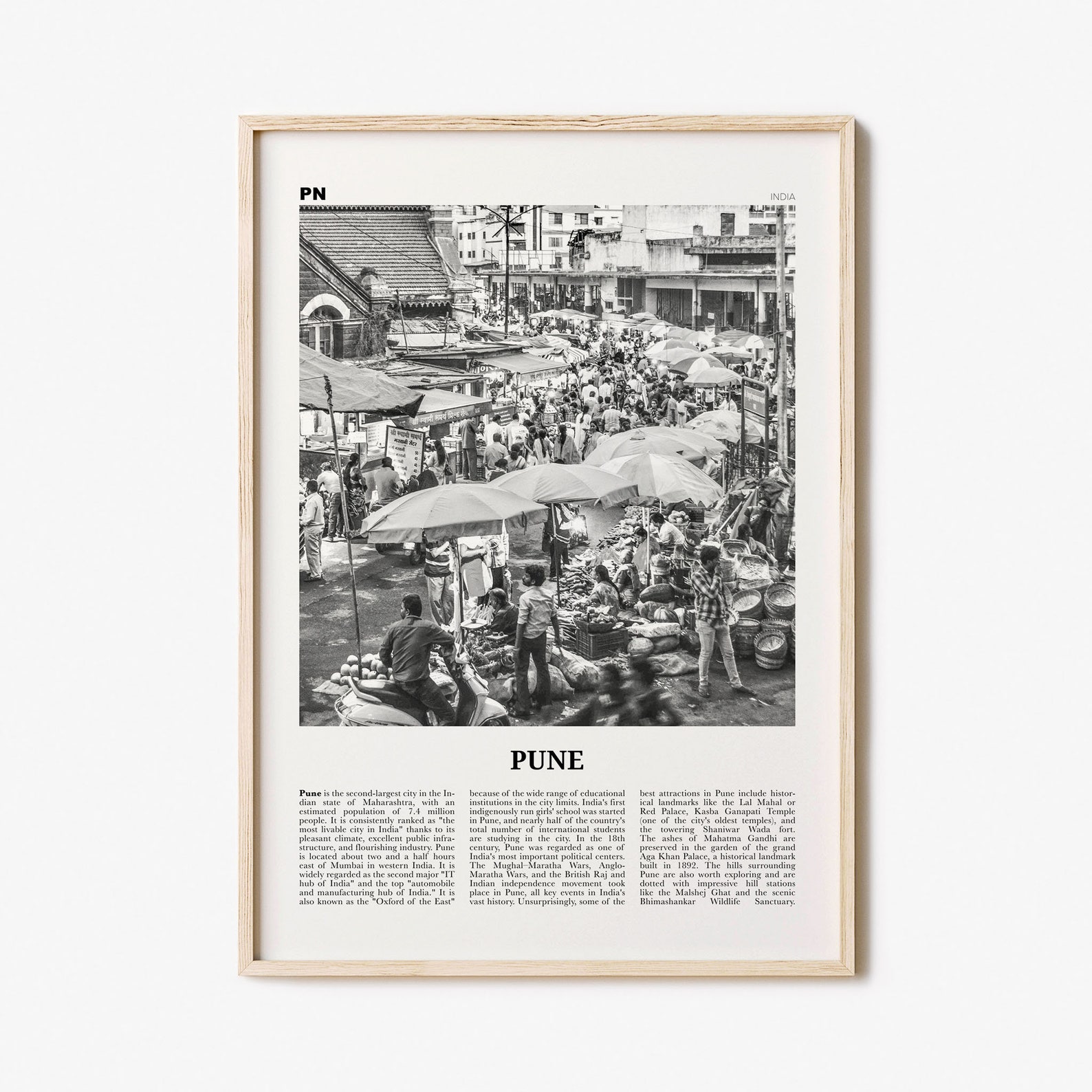 Pune Print Black and White Pune Wall Art Pune Poster Pune - Etsy