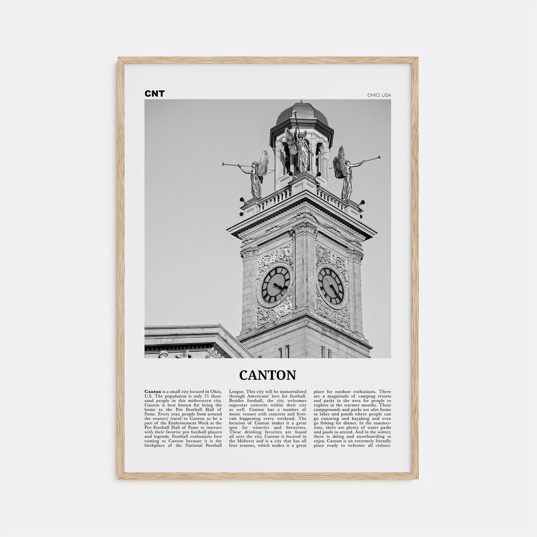 Canton Print Black and White, Canton Wall Art, Canton Poster, Canton ...