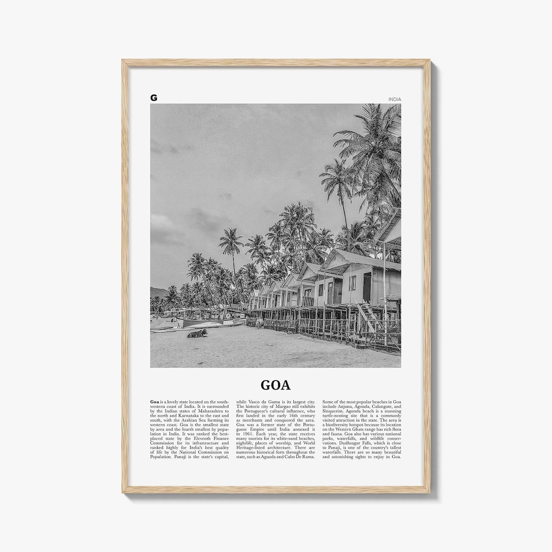 Goa Print Black and White No 1, Goa Wall Art, Goa Poster, Goa Photo ...