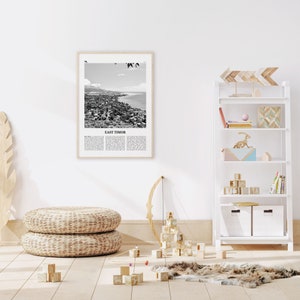 East Timor Print Black and White, East Timor Wall Art, East Timor ...