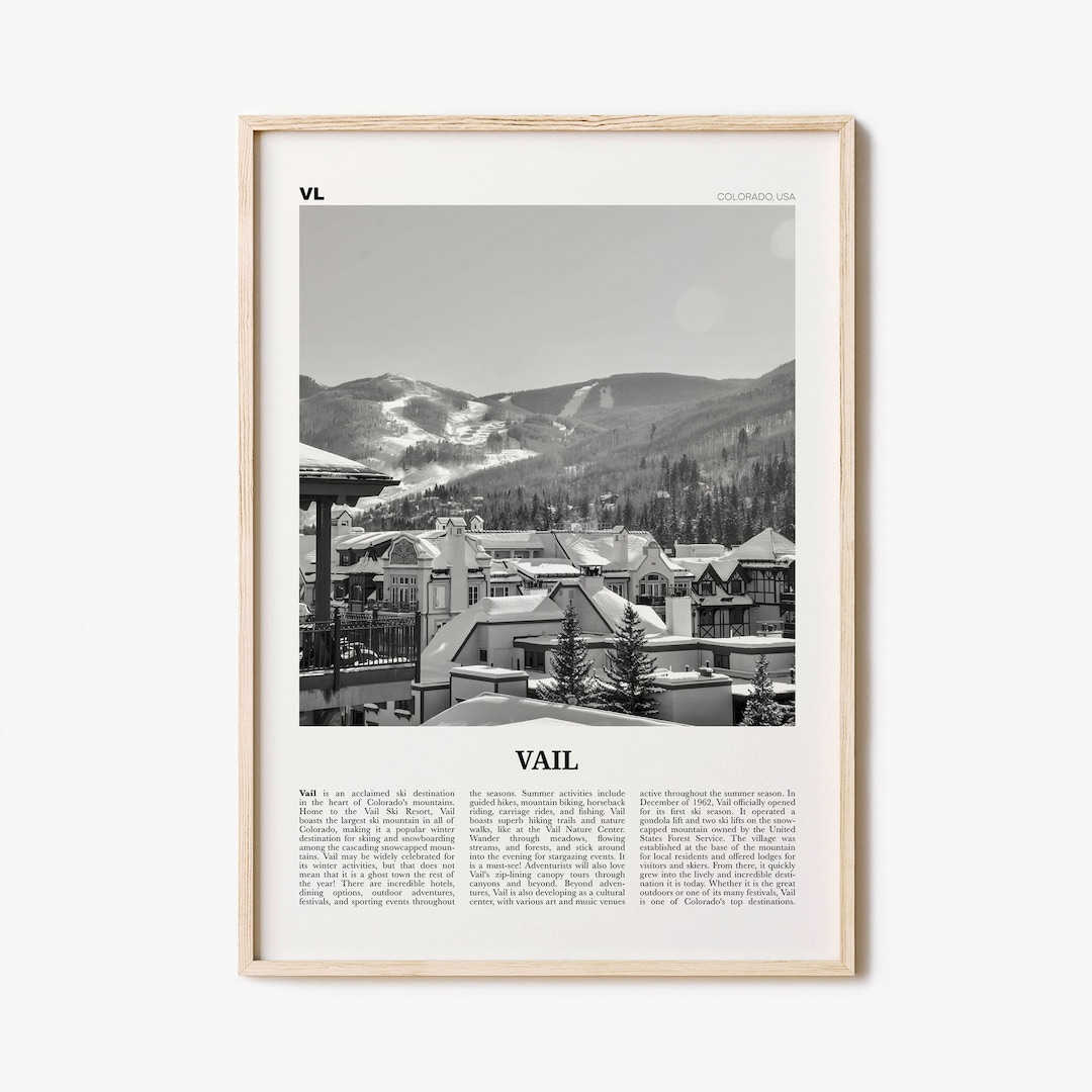 Vail Print Black and White, Vail Wall Art, Vail Poster, Vail Photo ...